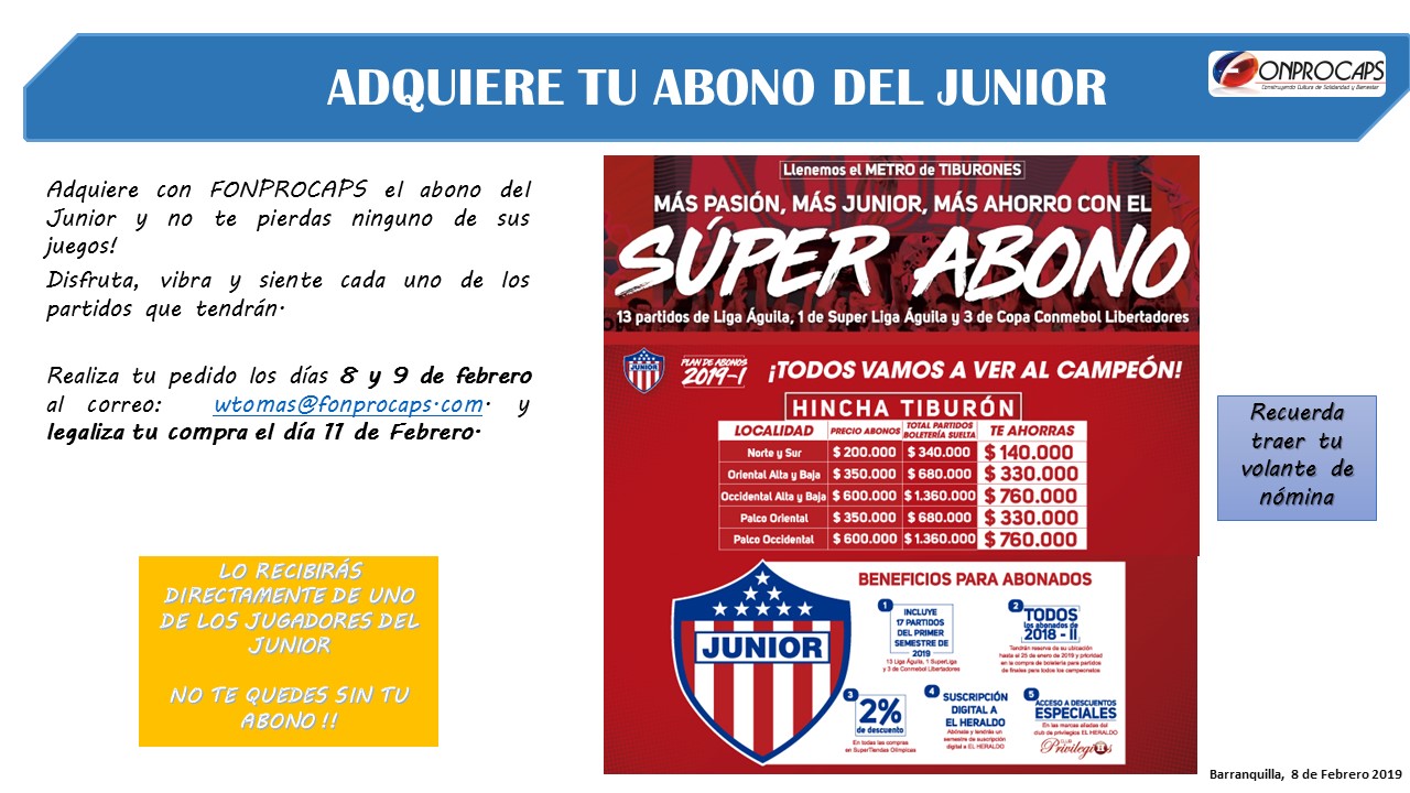 abonos junior – Fonprocaps